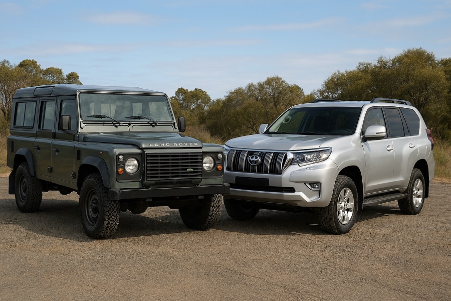 Clash of the 4x4 Titans: Land Rover Defender 110 vs. Toyota Land ...